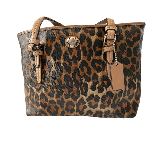 Coach | Bags | Coach Ocelot Print Top Double Handle Tote | Poshmark